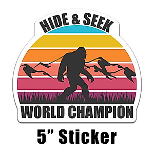 Hide & Seek World Champion Bigfoot Vinyl Decal Sticker | Cars Trucks Vans SUVs Walls Cups Laptops | 5 Inch | Full Color Printed and Laminated | KCD3051