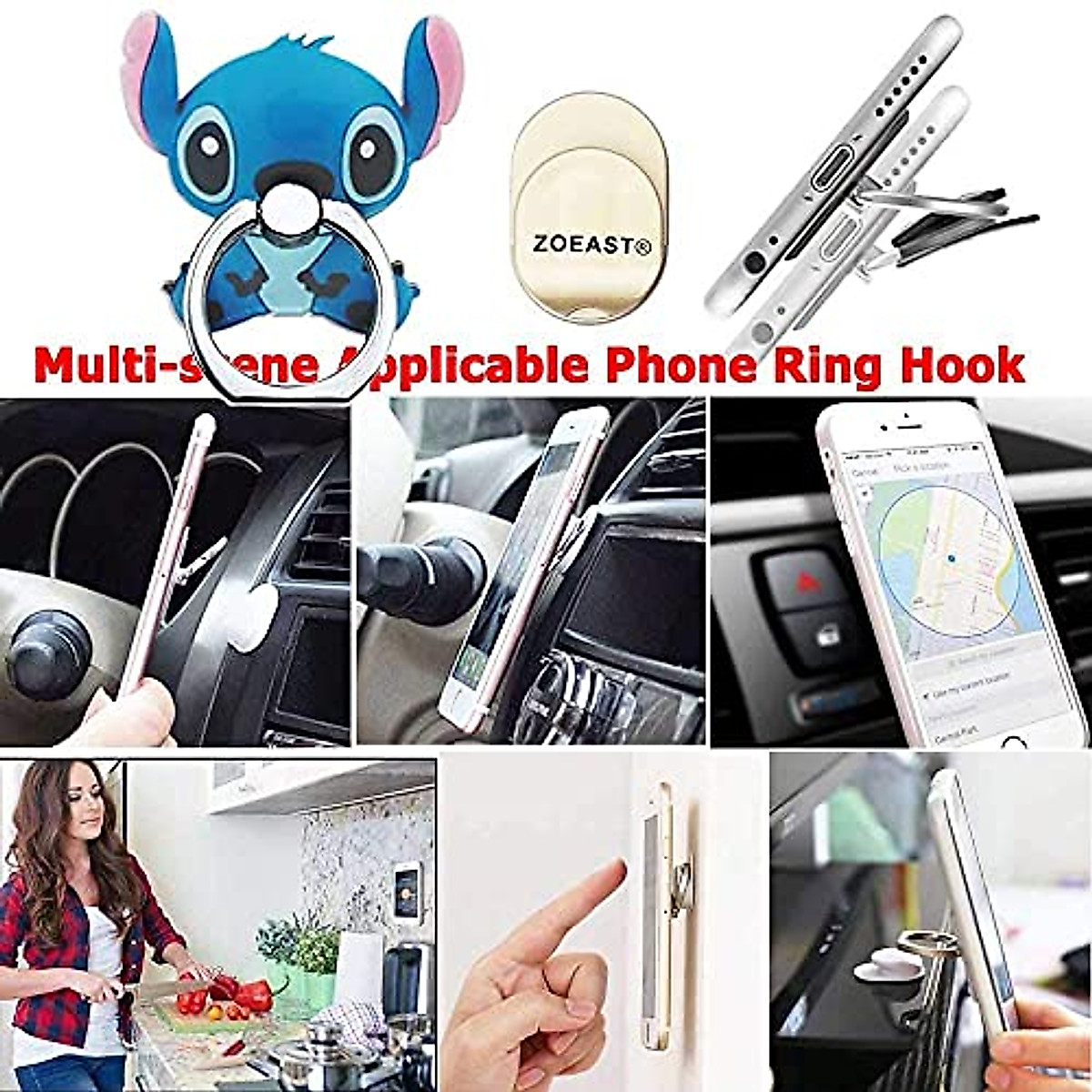 ZOSTLAND Stitch Set DIY Protectors Phone Ring Data Cable 5W/18W/20W USB Charger Line Earphone Wire Saver Protector Compatible with iPhone 5 6 7 8 Plus X 11 12 13 14 Max iWatch (Upgrade Styles, Stitch)