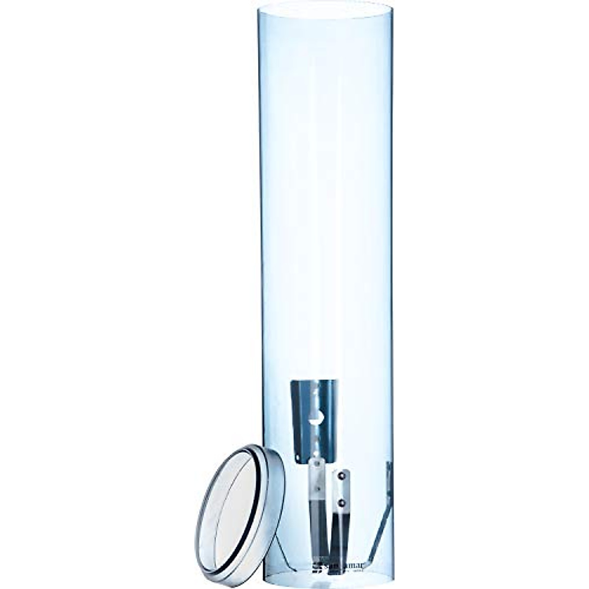 San Jamar Large Pull-Type Water Cup Dispenser, for 12 Oz Cups, Translucent Blue