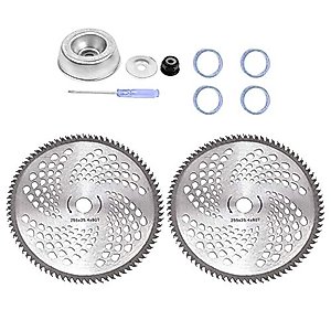 AR-PRO 2-Set 10" x 80T Carbide Tip Brush Blades with The Universal Adapter Kit – for Cutter, Trimmer, Weed Eater | Made from Premium Stainless Steel to Last Long | Cuts Like Butter