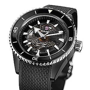 Rado Captain Cook High-Tech Ceramic Black, Rubber Bracelet R32127156