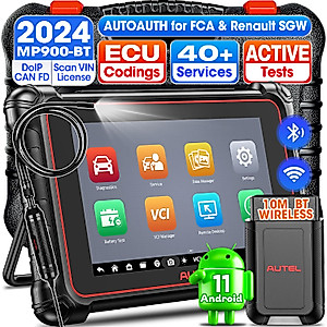 Autel MaxiPRO MP900-BT Scanner w/ $60 MV108S - 2024 DoIP/CAN FD MP900BT, Newer Model of MS906BT MP900 DS900 DS808, Pro ECU Coding, 3000+ Bidirectional, 40+ Services, VIN/License Scan, OS 11, FCA SGW