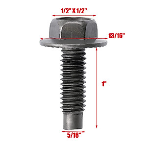 OAUTOO 15pcs 5/16”-18 x 1” Hex Washer Head Spin Lock Bolts