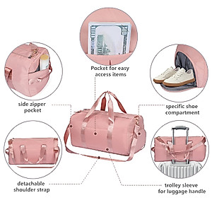 MABROUC Duffle Bag For Women, Sports Duffel Bag for Gym with Wet Pocket & Shoe Compartment, Overnight Weekender Travel Bag(dark grey)