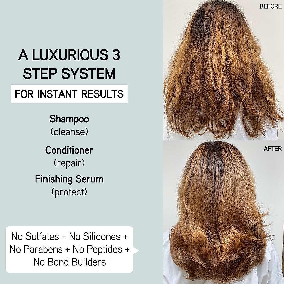 Iles Formula Signature Collection Box: Haute Performance Shampoo + Conditioner + Finishing Serum & Comb - Cleanse, Repair, & Protect All Hair Types, 6.8 Fl Oz (200 ML) Each