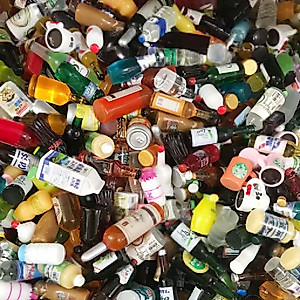 Juland 40PCS Miniature Mini Beer Drinks Decoration Dollhouse Beer Glass Mixed Wine Resin Sets Simulation Instant Model Scene Tableware Dolls House – Random Pattern