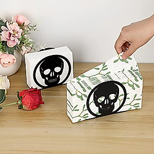 Sumnacon 2Pcs Metal Napkin Holders - Stylish Cocktail Napkin Holders for Tabletop Kitchen Countertop Dining Table, Decorative Guest Towel Holders for Picnic Party Wedding Dining, Black Skull