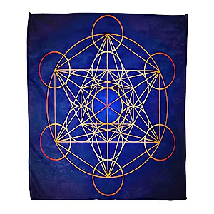 Phoenixsure Throw Blanket Sacred Geometry Metatron Cube 60x80 Inches 60x80 Inches