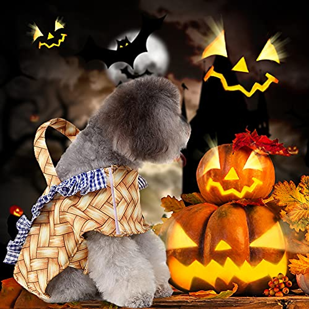 Basket Dog Costume Halloween Costumes for Small Medium Dogs, Dog Basket Costume Dog Halloween Costumes Pet Halloween Basket Costume for Halloween Christmas Birthday Party