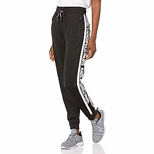 Karl Lagerfeld Paris womens Block Letter Logo Jogger Tracksuit, Black/White, Medium US