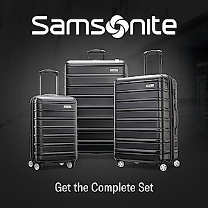 Samsonite Omni 2 Hardside Expandable Luggage with Duel Spinner Wheels, Midnight Black, 3-Piece Set (CO/MED/LG)