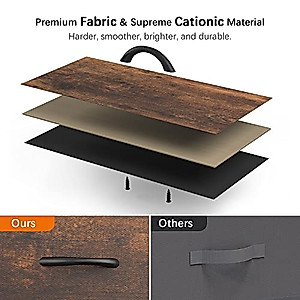 Himusi Dresser for Bedroom with 10 Drawers, Fabric Storage Tower with Side Pockets, Tall Chest of Drawers for Nursery, Hallway, Closets (Rustic Brown)