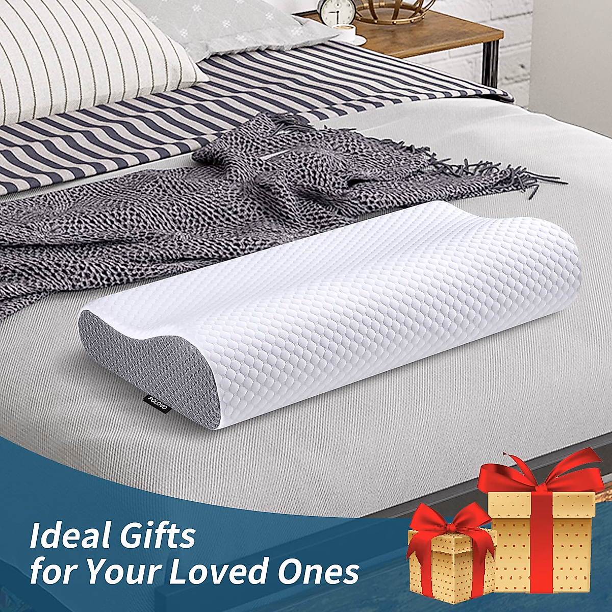 Neck Pillow Memory Foam for Pain Relief Bed Pillow for Sleeping, Ergonomic Orthopedic Cervical for Neck and Shoulder Pain, Side Back Stomach Sleeper