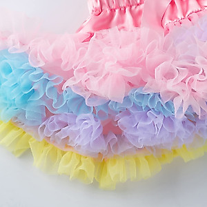 AGQT Toddler Girls My First Easter Outfit Set Eggs 3Pcs Romper with Lace Tutu Skirt and Headband Pink-Bunny Size 12-24 Months(80)