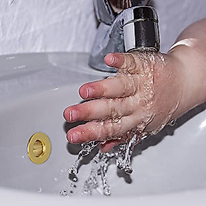 Zeesink Sink Overflow Cover,Basin Trim Overflow Cover for Bathroom Sink,Gold Color