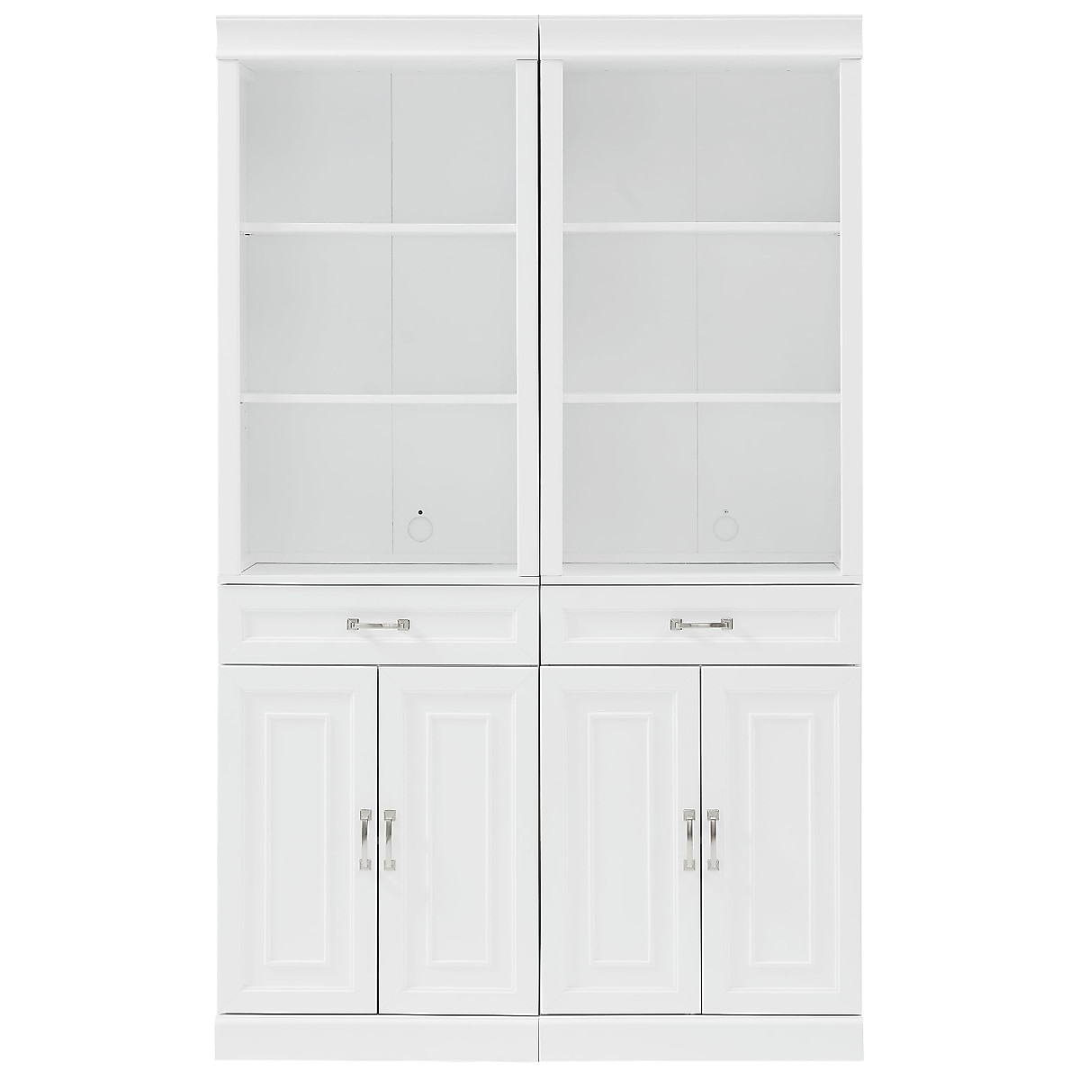 Crosley Furniture Stanton 2-Piece Storage Bookcase, Bookshelf Cabinet with Shelves, Kitchen and Living Room, White