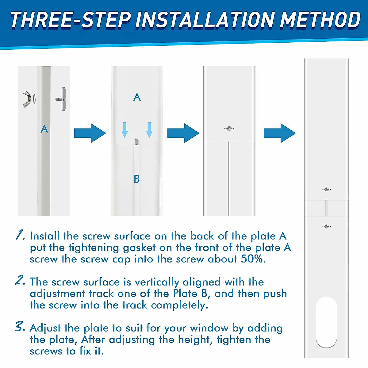 ZOOI 5.1"/5.9" Diameter Portable Air Conditioner Window Kit, Sliding AC Vent Kit for Exhaust Hose,20"-55" Length Universal Window Seal Kit, Adjustable AC Kit PVC Seal for Sliding Window