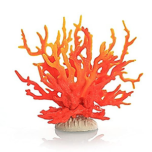 EastVita Artificial Aquarium Plants, Simulation Silicone Ornament Artificial Coral Sea Tree Aquarium Fish Tank Landscaping Decoration Yellow red