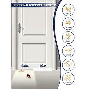 Door Draft Stopper, Draft Stopper for Bottom of Door 36inch, Adjustable Door Soundproofing Sweep Noise Blocker for Interior Exterior Doors