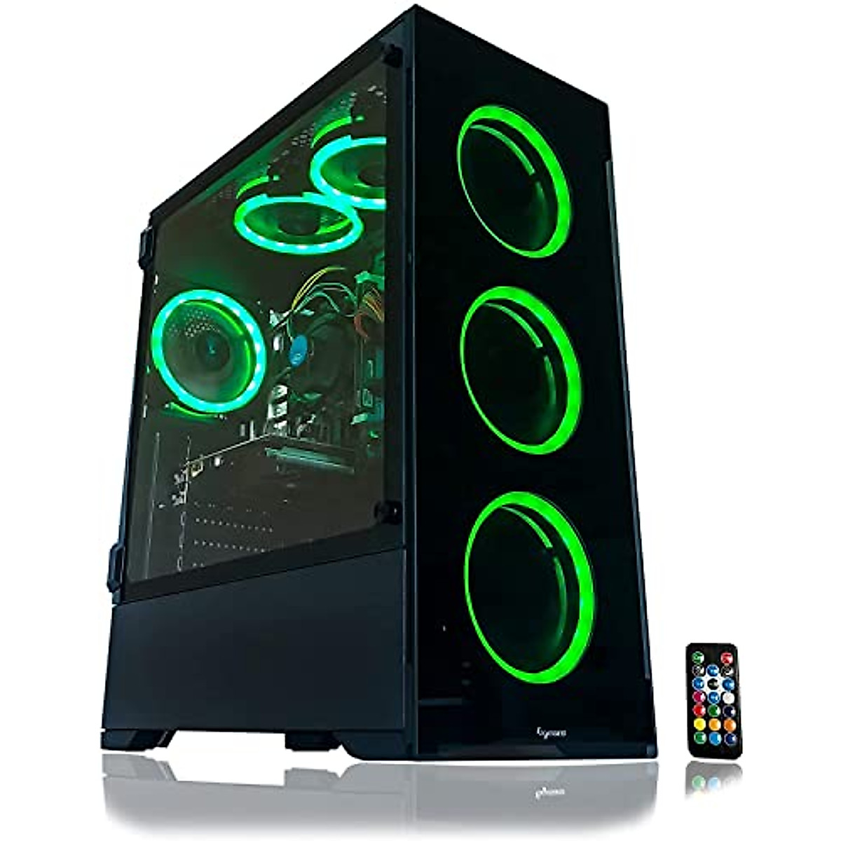 Alarco Gaming PC Desktop Computer Intel 3.70GHz,16GB Ram,512 GB SSD,Windows 11 pro,WiFi Ready,Video Card RX 580 8GB, 6 RGB Fans with Remote