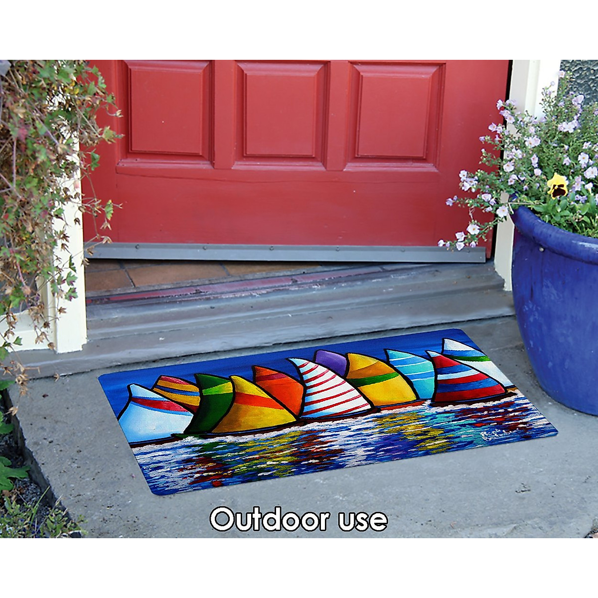 Toland Home Garden 800214 Skipper's Traffic Summer Door Mat 18x30 Inch Boat Outdoor Doormat for Entryway Indoor Entrance