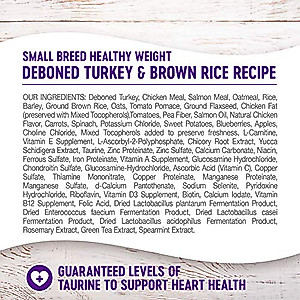 Wellness Complete Health Small Breed Dry Dog Food with Grains, Natural Ingredients, Made in USA with Real Turkey, For Dogs Up to 25 lbs (Adult, Healthy Weight Turkey & Rice, 4-Pound Bag)