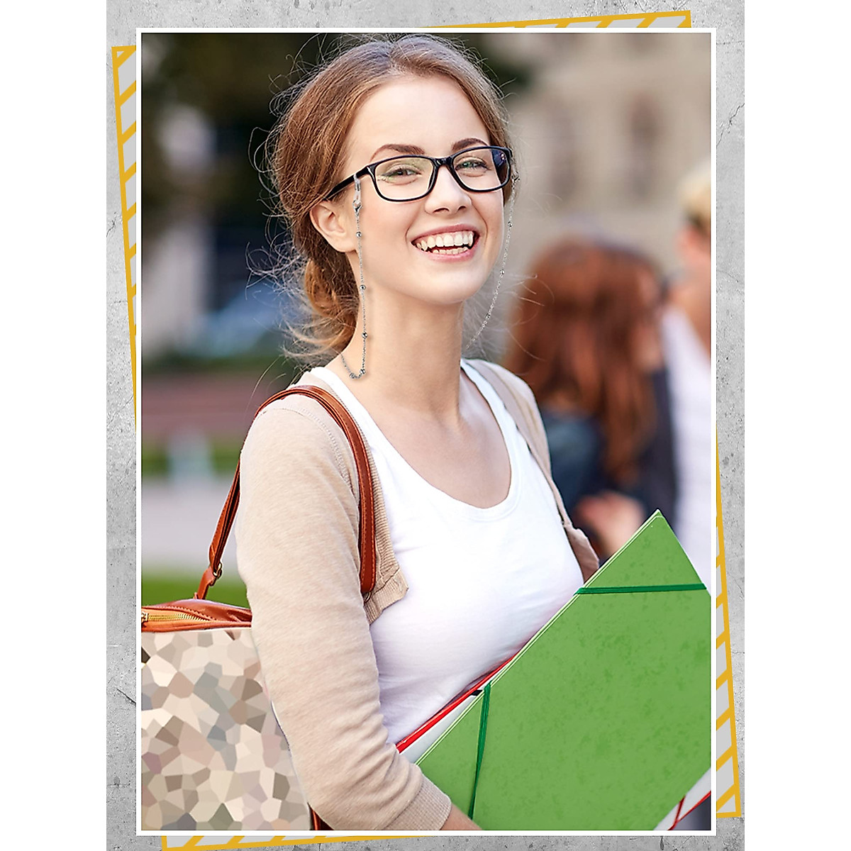 Konohan 7 Pcs Eyeglass Chains Eyeglasses Strap Glasses Holder Necklace Eyewear Chain Reading Lanyard for Glasses Women Men (Silver)