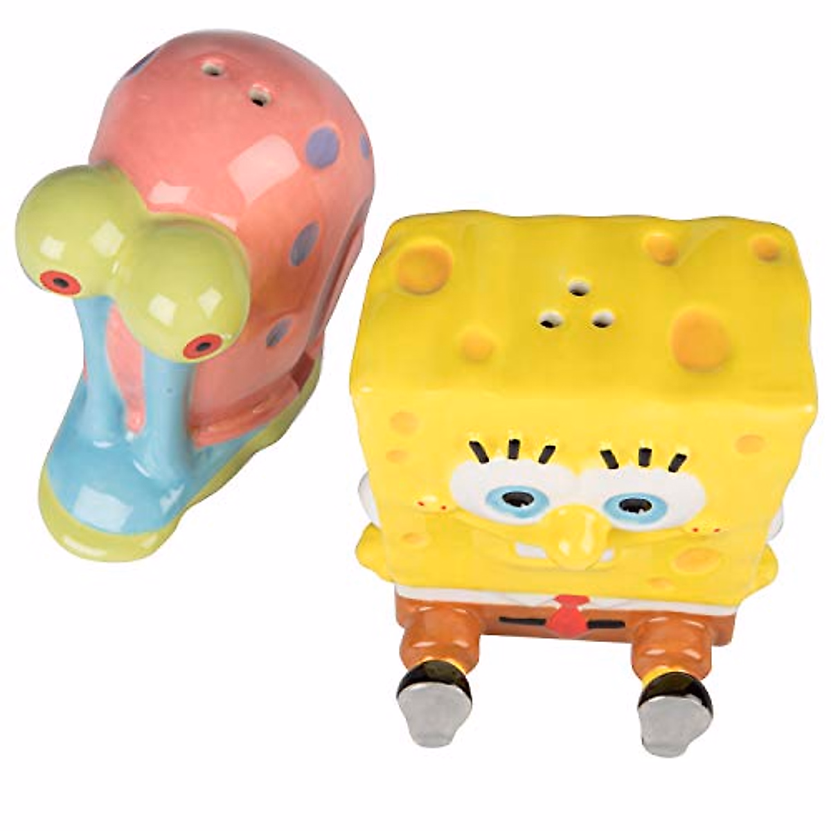 SpongeBob SquarePants Salt & Pepper Shaker Set - SpongeBob and Gary Figure Designs - Ceramic