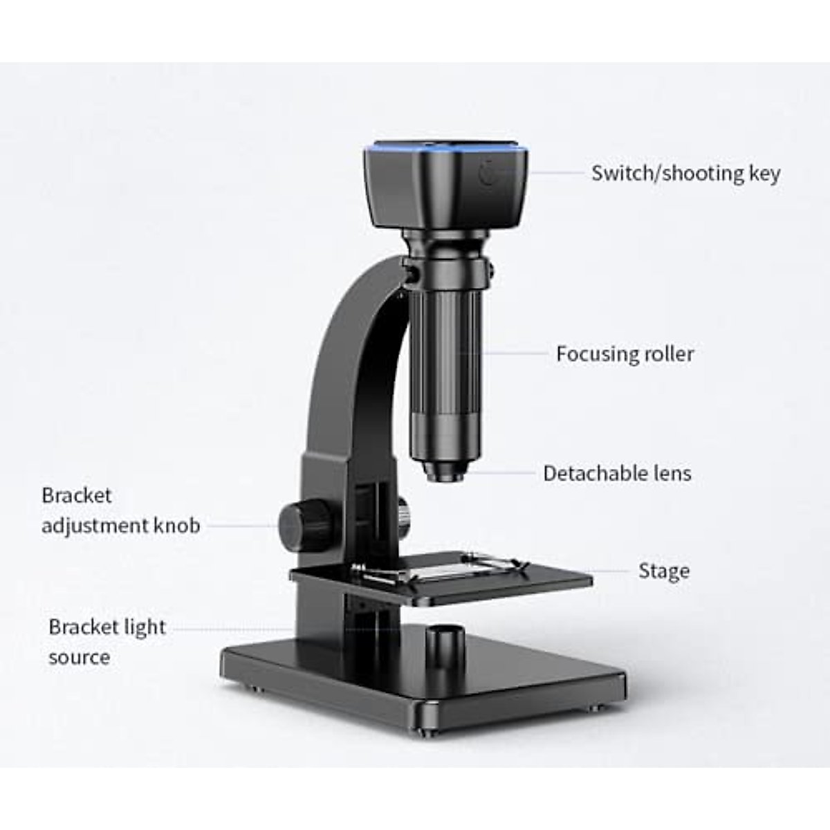 Digital Microscope, 0X-2000X Biological Microscope, WiFi ＆ USB Connection with Dual Lens, 11 LEDs, iOS ＆ Android Windows MacOS Compatible, for School Laboratory Home Education