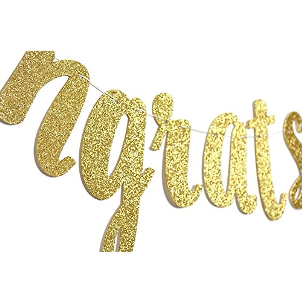 Congrats Grad Gold Glitter Banner-Graduate Party Decorations