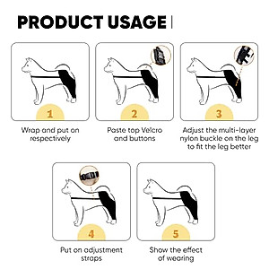 NATUYA Dog Knee Brace for Torn ACL Hind Leg, CCL, Luxating Patella, Dog Leg Braces with Side Stabilizers - Better Recovery and Prevent Licking, Relieves Joint Pain (Black, M)