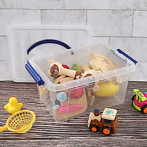 Kiddream 7 Quart Clear Plastic Box Bins, 6-pack Small Storage Bins with Lids