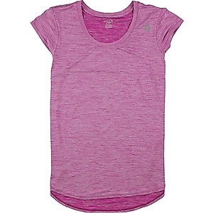 Reebok Womens Marled Jersey Basic T-Shirt, Pink, X-Small