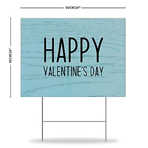 Lawn Yard Signs Happy Valentine's Day Corrugated Sign Couples Anniversary Motivational Quotes for Garage Sales Rent Open House Construction 18x24 inches