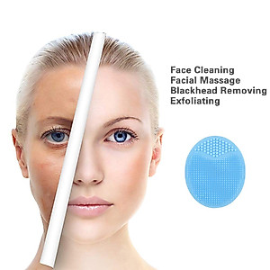 Face Scrubber,2 Pack Soft Silicone Scrubbies Facial Cleansing Pad Face Exfoliator Face Scrub Face Brush Silicone Scrubby for Massage Pore Cleansing Blackhead Removing Exfoliating,Cool Gift for Girl