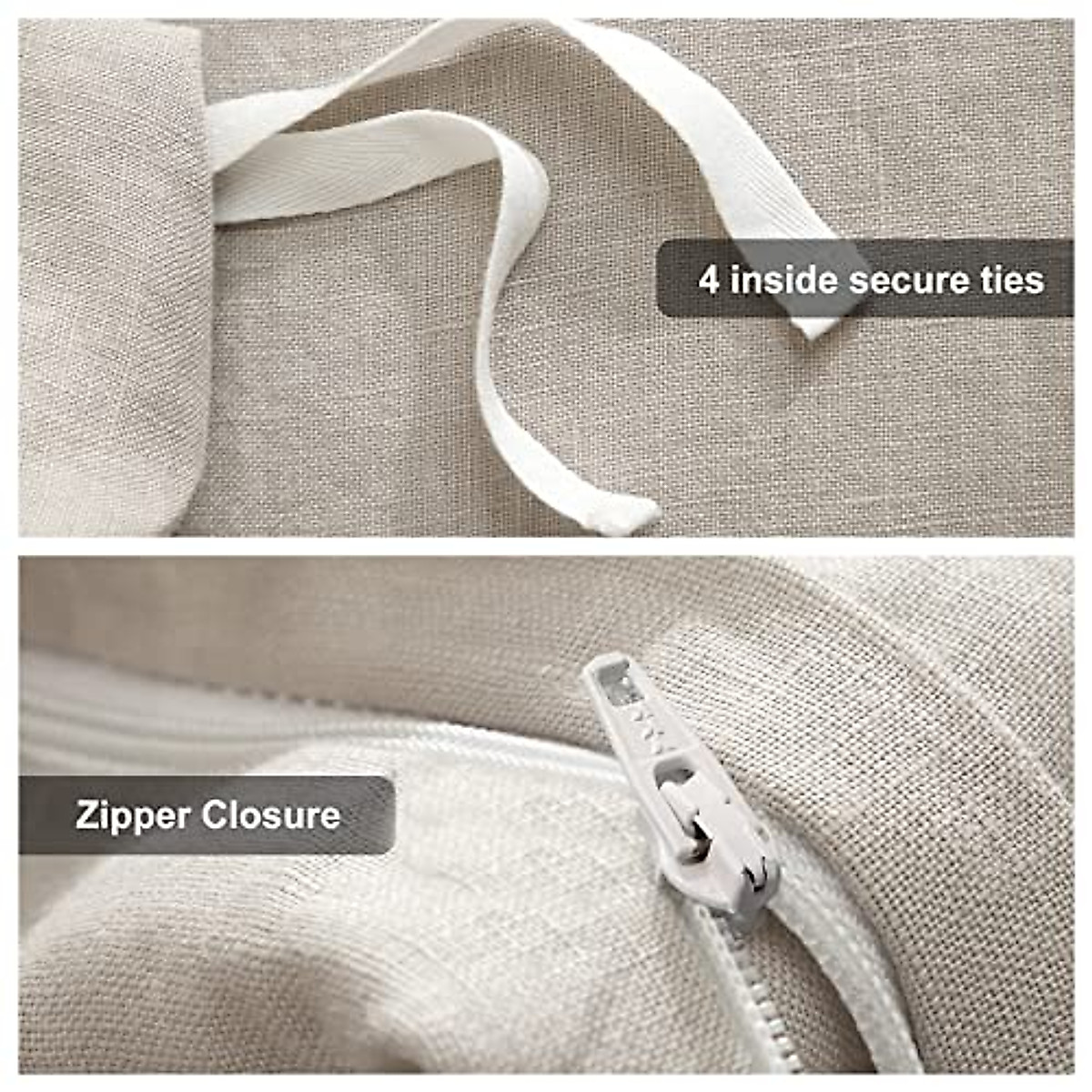 HYPREST Linen Duvet Cover King Size, 100% French Flax Linen Bedding Duvet Covers Soft Breathable Cooling Farmhouse Style with Zipper, Moisture-Absorbing & Durable