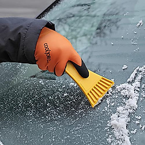 COOLJOB Waterproof Winter Freezer Gloves for Working Gardening Fishing Construction Worker, Double Coated Rubber for Warehouse Cold Refrigeration House, 1 Pair Large Orange