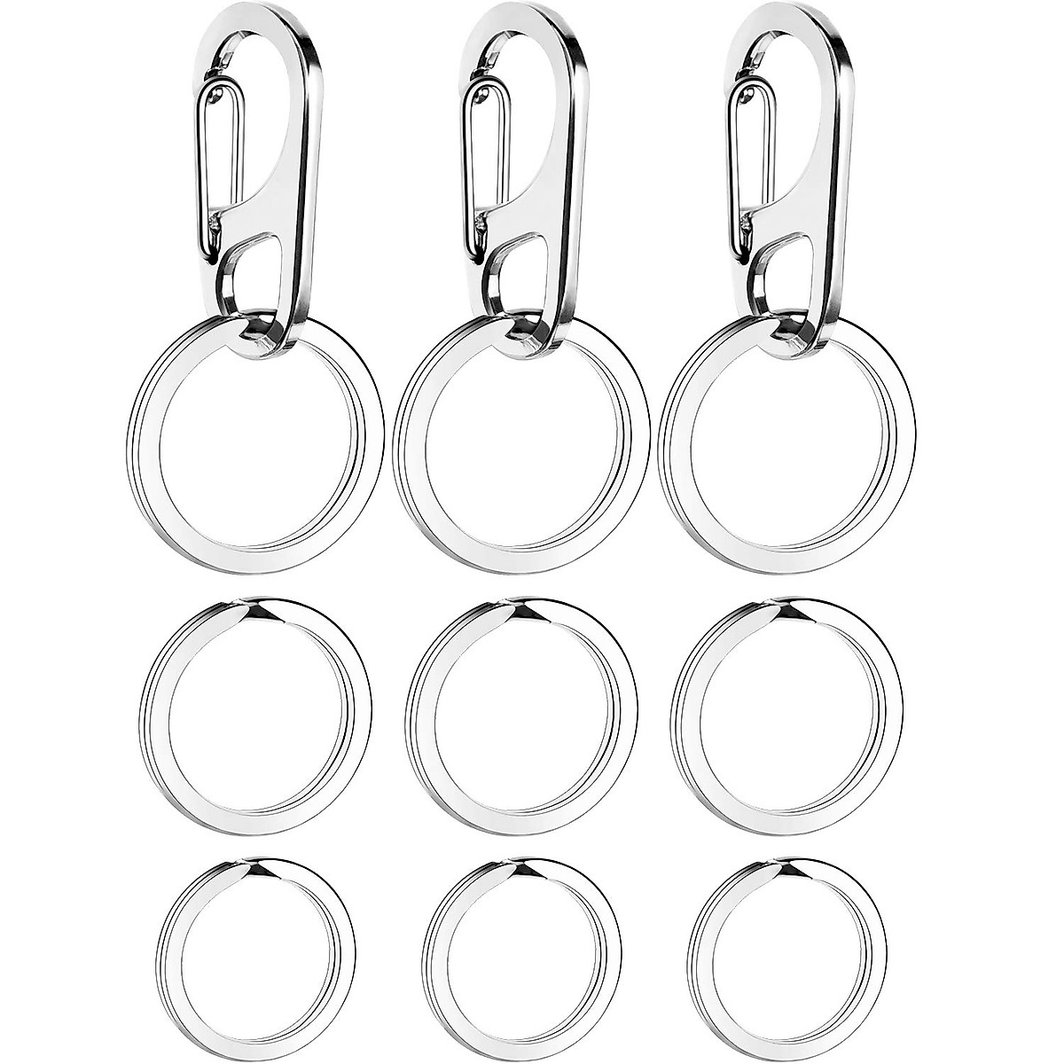 JOVITEC 3 Sets Dog Tag Clip Dog ID Tag with Rings Holder for Dogs and Cats Collars Harnesses
