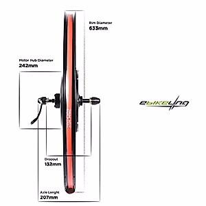 EBIKELING Waterproof Ebike Conversion Kit for Electric Bike 700C Rear Wheel Electric Bicycle Hub Motor Kit with Mountain Bike Rim 1500W 1200W 750W 500W Electric Bike Conversion Kit
