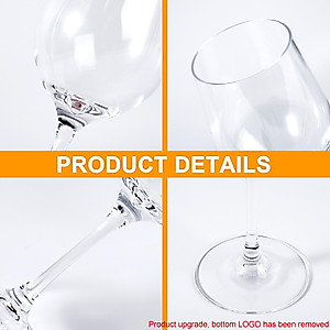 KX-WARE Classic Acrylic All-Purpose Wine Glasses, 19-ounce Plastic Stem Wine Glasses, set of 6 Clear