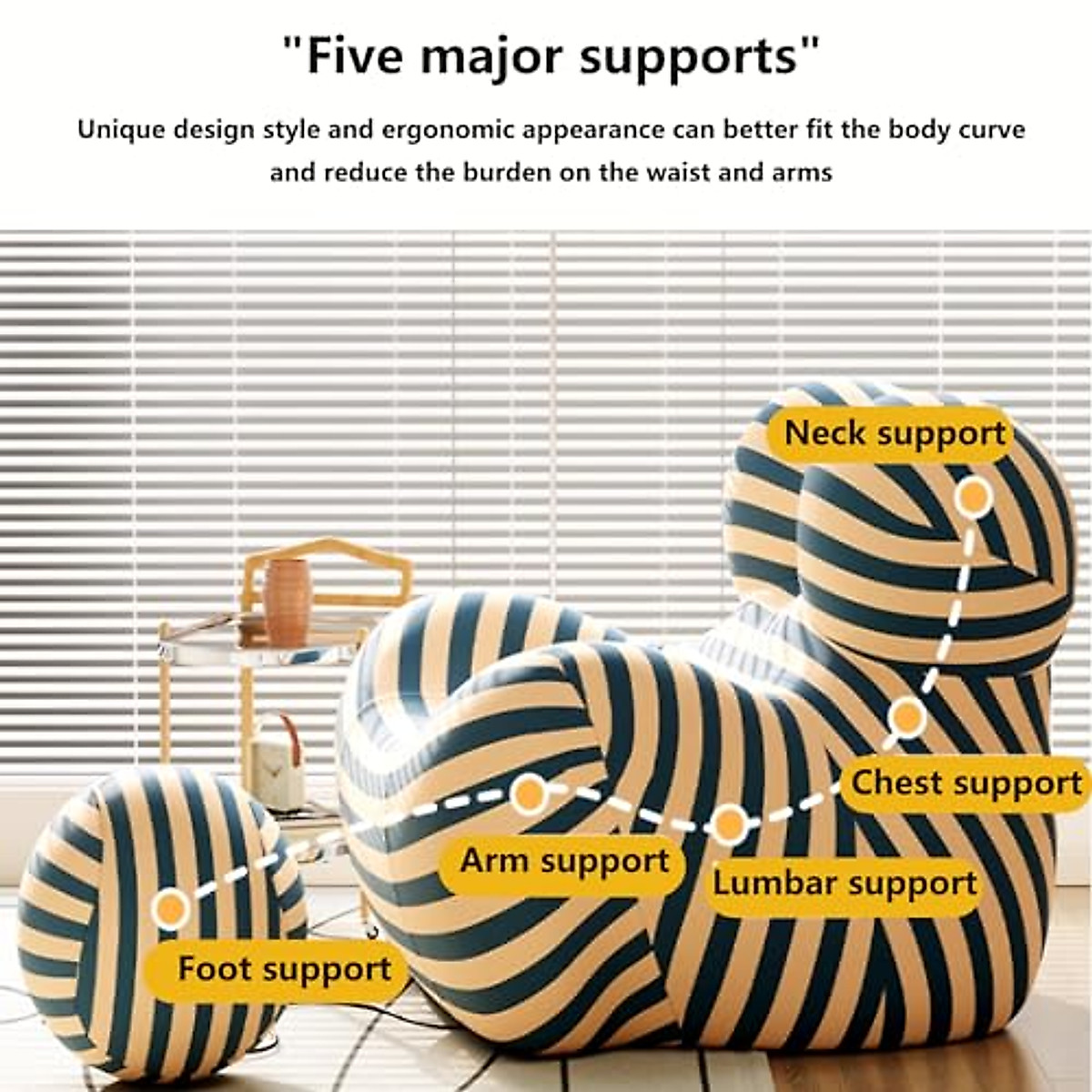 ESRADA Upholstered Lazy Chair with Ottoman Accent Sofa Chair Single Sofa Chair,Integrated High Resilience Sponge Lazy Sofa Chair,Massage Deep Buttons cyan-30 * 28inch