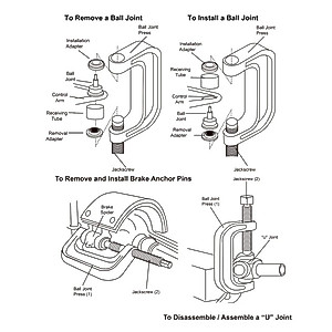 DHA Heavy Duty Ball Joint Press & U Joint Removal Tool Kit with 4x4 Adapters for 2WD 4WD Car Light Truck, Upper and Lower Ball Joint Press Kit Remover Installer Service Set