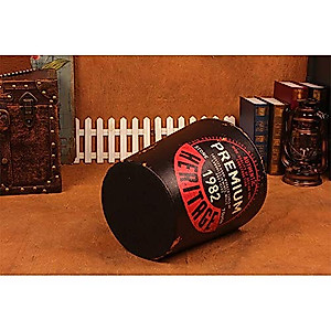 Daliuing Waste Can Creative British Leather Round Trash can for Household use Garbage Waste Basket for Washroom/Bathroom