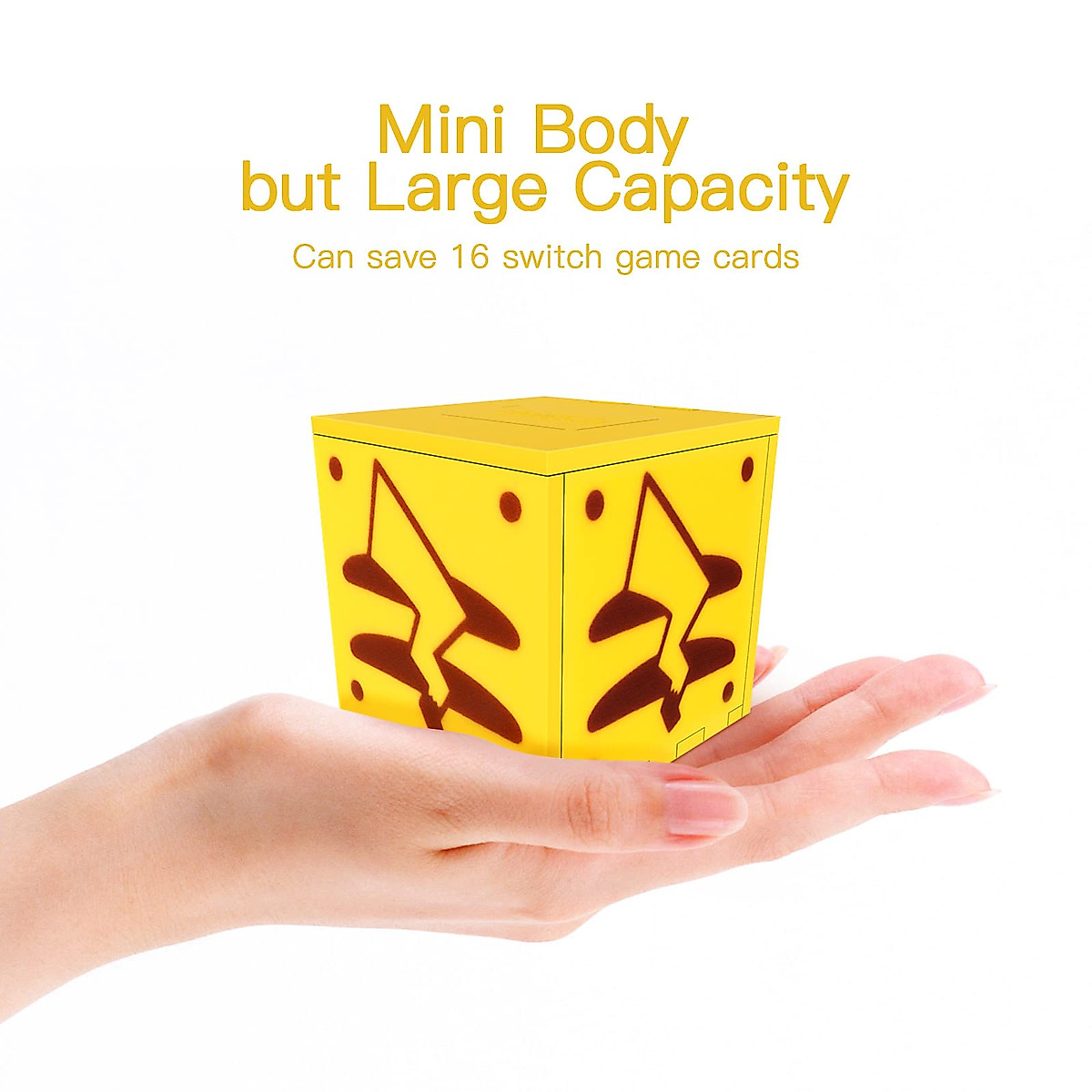 UFOPETIE 16 in 1 Game Case for Nintendo Switch Game Storage,Compatible with Nintendo Switch Case Pokemon Theme,Nintendo Switch Game Card Holder,for Switch Accessories-Tail-Thumb Grip 2PCS