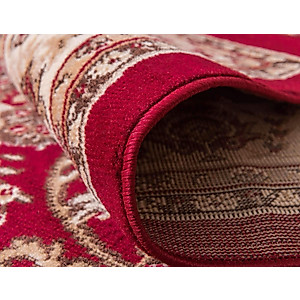 Unique Loom Sialk Hill Collection Area Rug - Washington (4' 1" x 6' 1" Rectangle Burgundy/Cream)