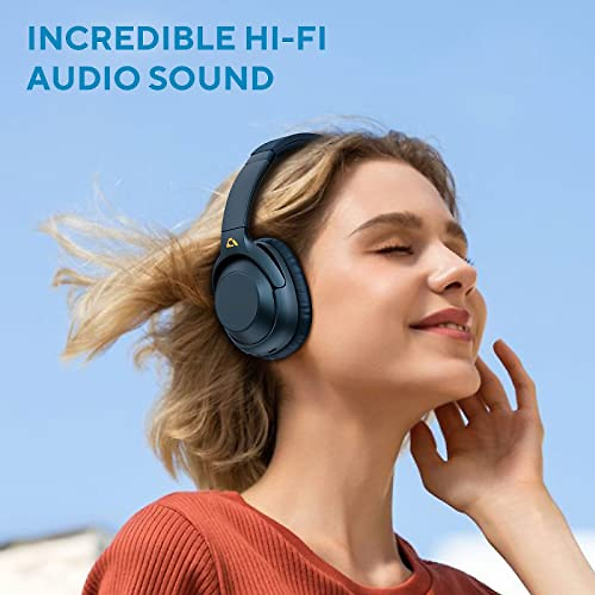 Ankbit Hybrid Active Noise Cancelling Headphones, 90H Playtime Wireless Over-Ear Bluetooth Headphones, Hi-Fi Sound, Clear Calls, Multipoint Connection, Comfort Earpads for Travel/Work