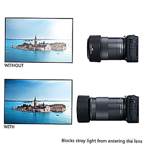 JJC Bayonet Dedicated Lens Hood Shade for Canon EF-M 55-200mm f/4.5-6.3 is STM Lens on Canon EOS M50 M100 Mirrorless Camera, Replaces Canon ET-54B OEM Lens Hood