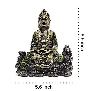 SLOCME Aquarium Buddha Statue Decorations - Aquarium Decor Ornament Fish Tank Buddha Statue Decoration