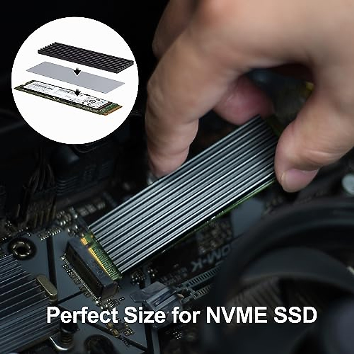 Aairhut 3 Pack 13W/m.k Thermal Pads, 70 x 20mm 0.5mm 1mm 1.5mm Highly Efficient Thermal Conductivity Silicone Cooling Pads for Laptop Heatsink CPU GPU SSD IC LED Cooler (3 Pack 70x20mm)