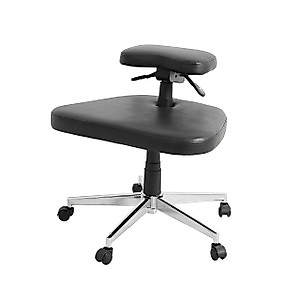 Meditation Chair for Adults Height Adjustable Tilt Angle, Ergonomic Kneeling Chair with Wheels, Criss Cross Legged Chair for Office and Home(Black)